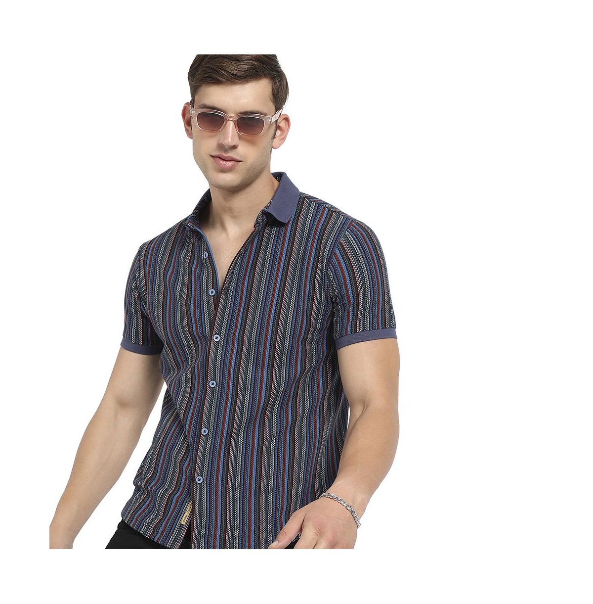 Click here for Campus Sutra Mens Multicolour Contrast Knitted Shi... prices