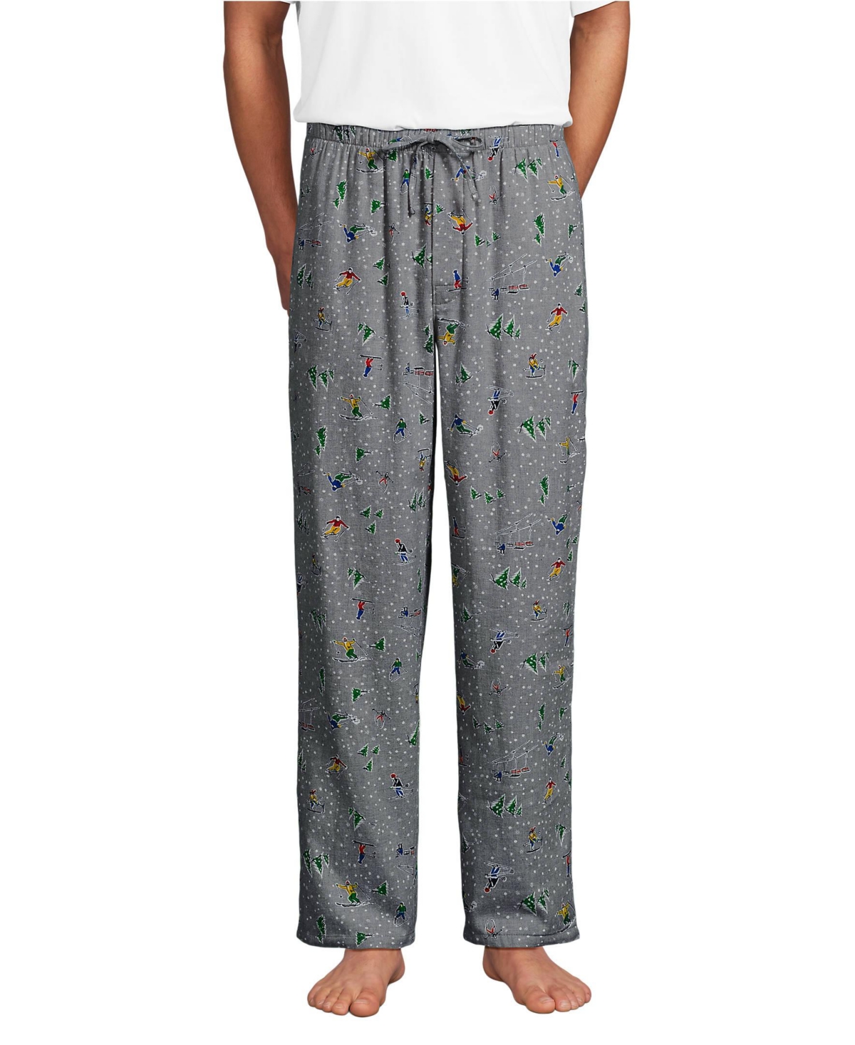Click here for Lands End Big & Tall Flannel Pajama Pants - Gray h... prices