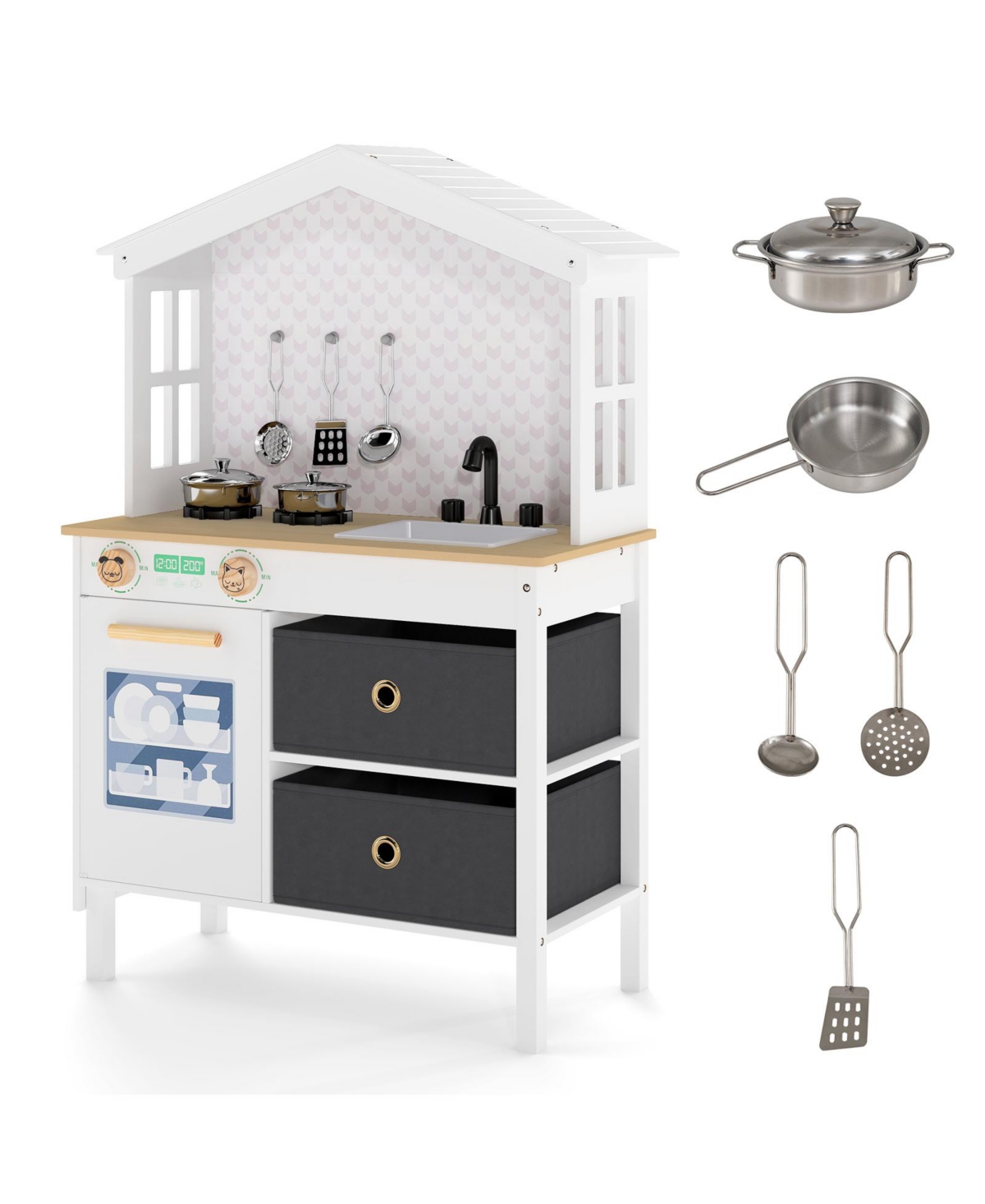 Click here for Gymax Kids Play Kitchen w/2 Stoves Rotation Knobs... prices