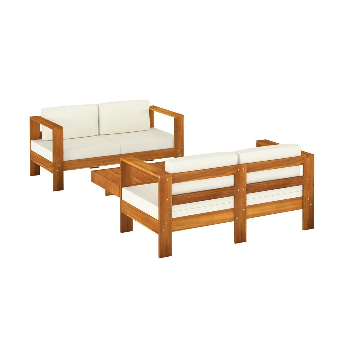 Click here for Vidaxl Garden Lounge Set Cream white  Teak look prices