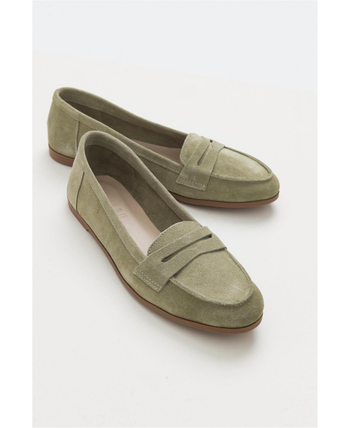 Click here for Dorothy Leather Loafer - Light green suede leather prices
