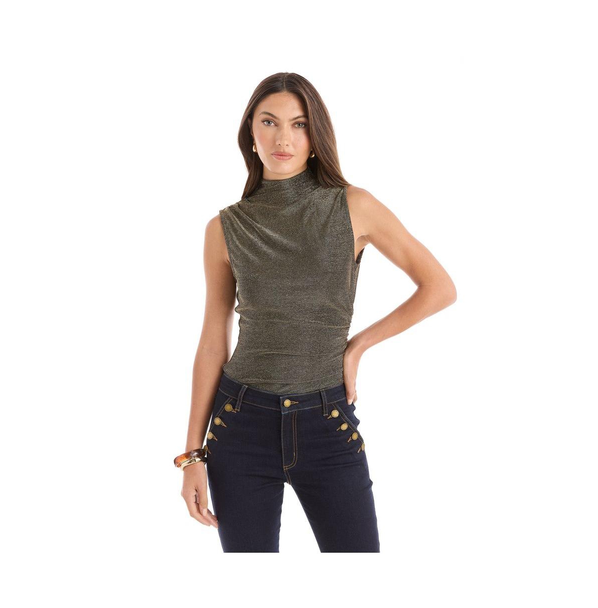 Click here for The Noli Shop Womens Mia Shimmer Tank - Gold prices