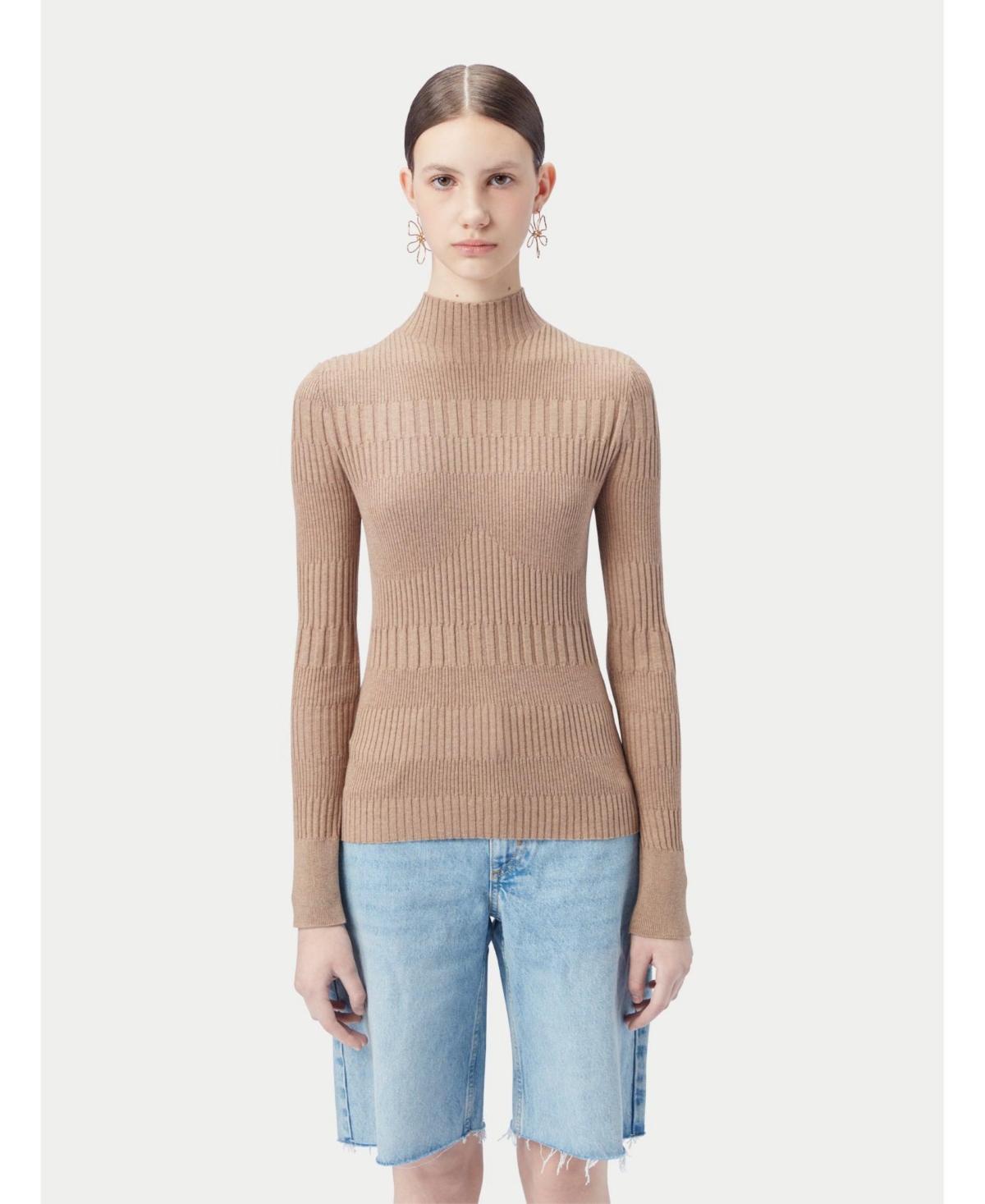 Click here for Gobi Cashmere Womens High-neck Ribbed Cotton Silk... prices