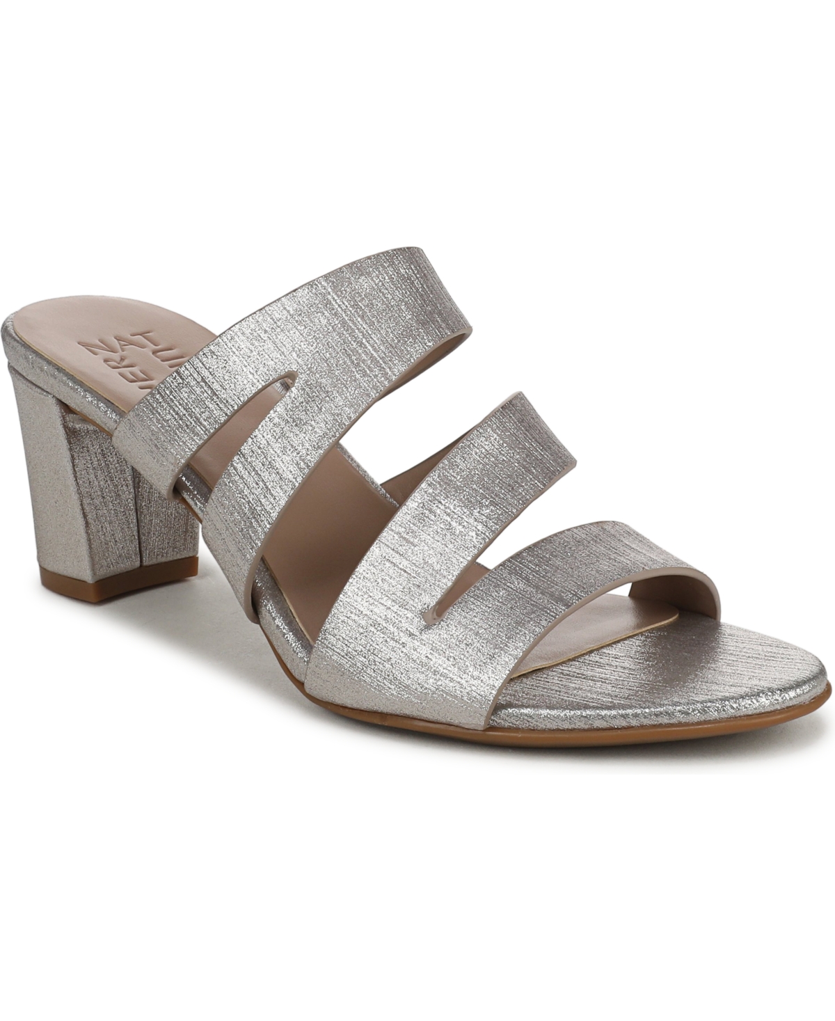 Click here for Naturalizer Beaming Mid-Heel Sandals - Silver Meta... prices