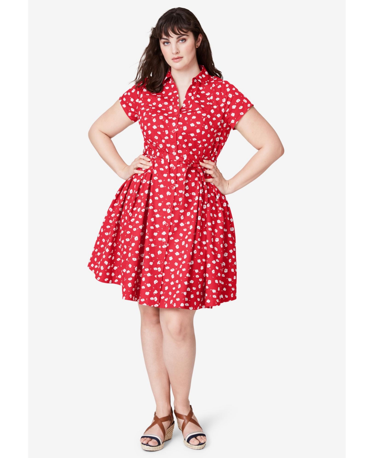 Click here for ellos Womens Plus Size Sandy Shirtwaist Dress - Po... prices