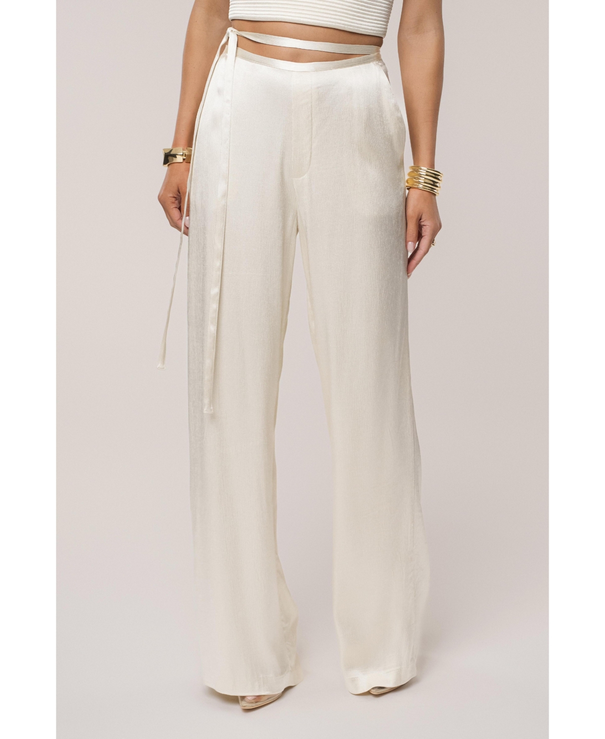 Click here for Jluxlabel Womens Deserae Satin Pants - Cream prices