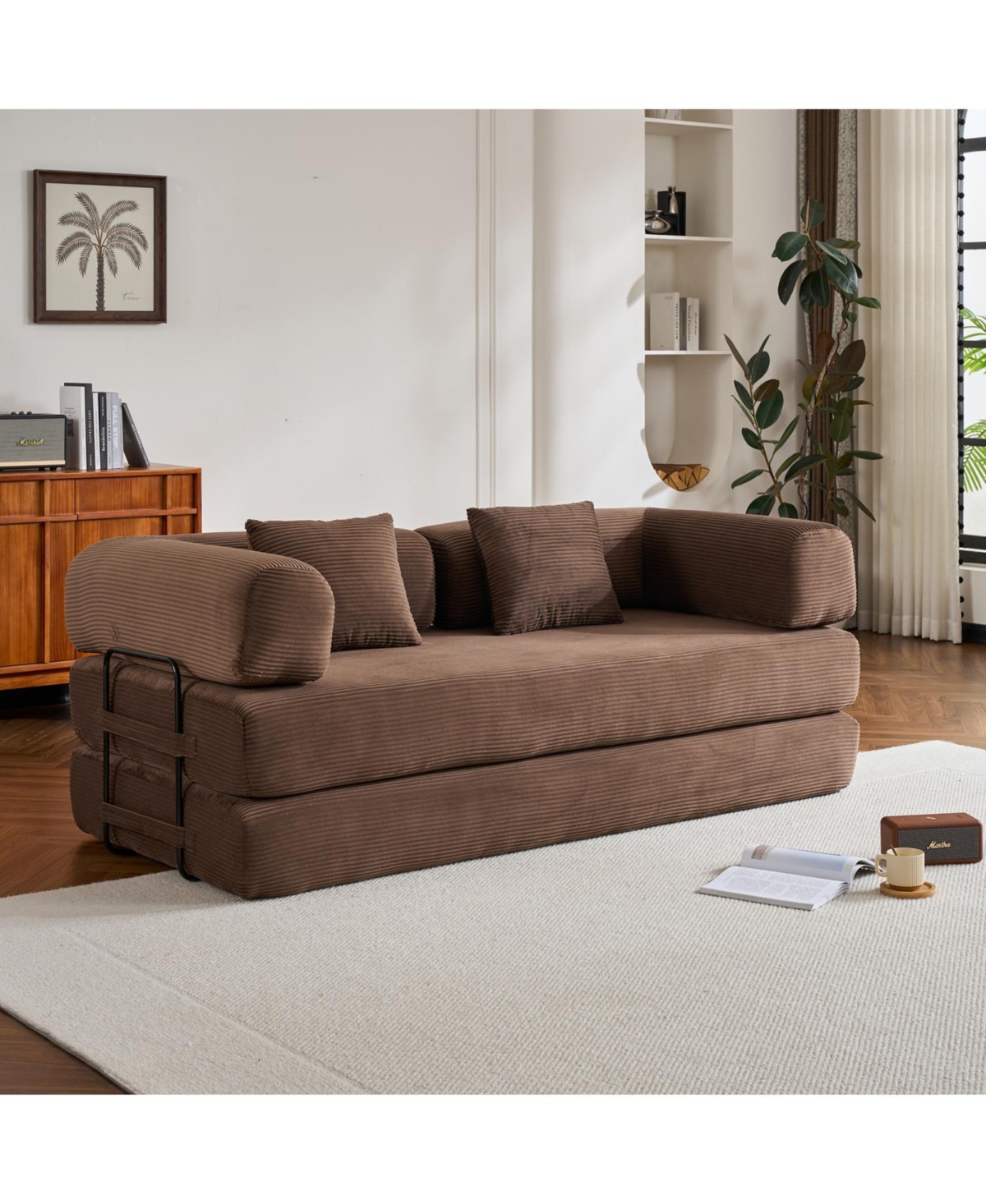 Click here for Streamdale Corduroy Convertible Sleeper Sofa Bed w... prices