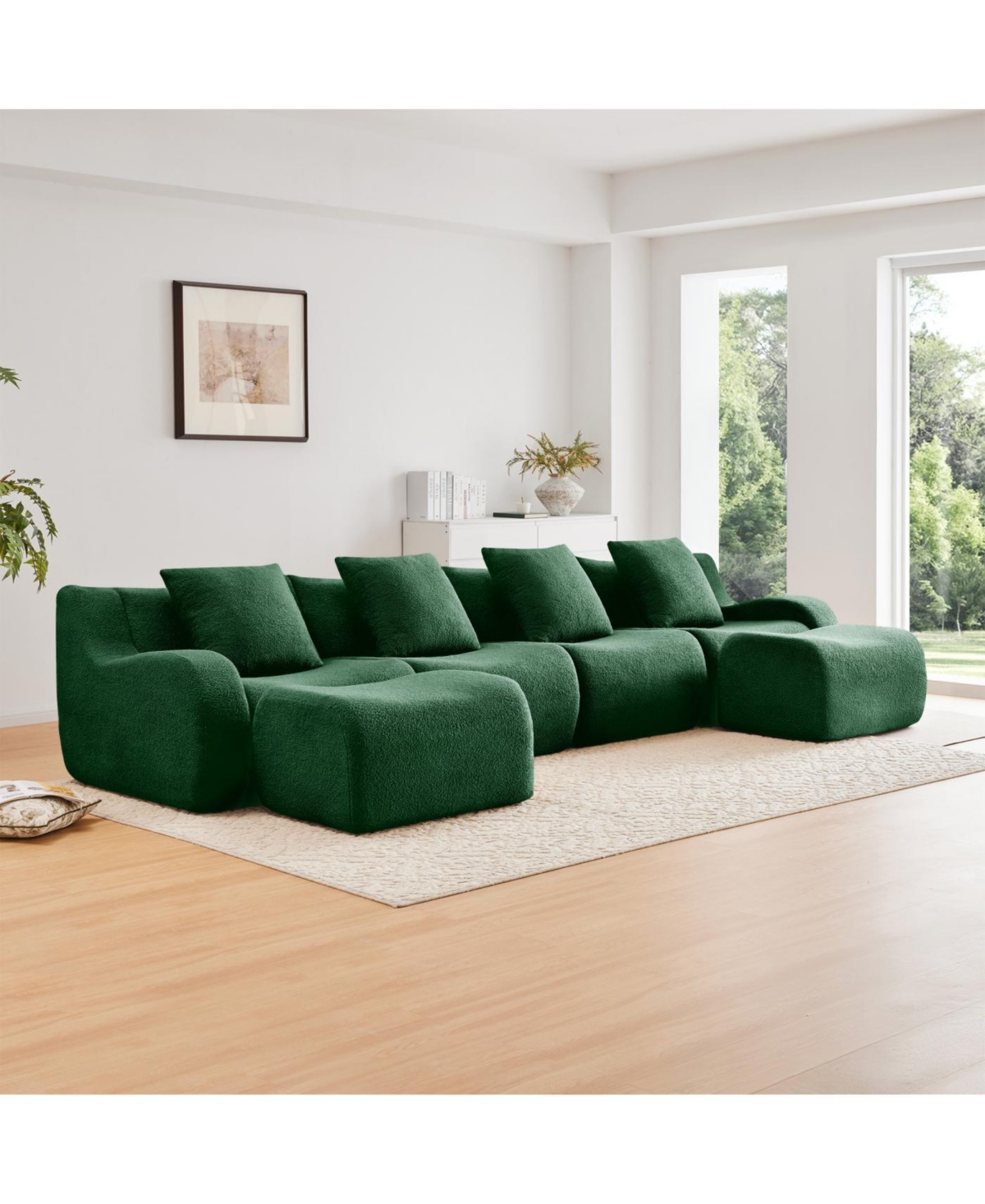 Click here for Streamdale U-Shaped Boneless Sofa  Teddy Fabric  N... prices