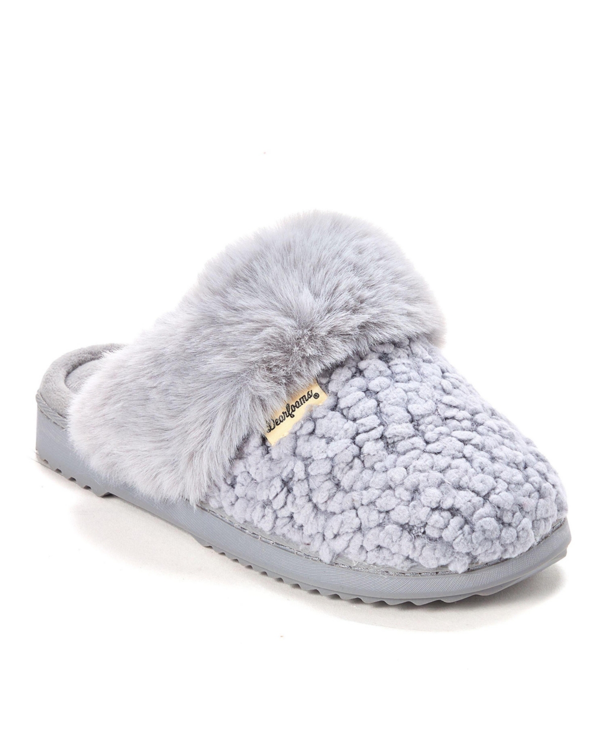 Click here for Dearfoams Womens Courtney Knit Scuff Slipper - Gre... prices