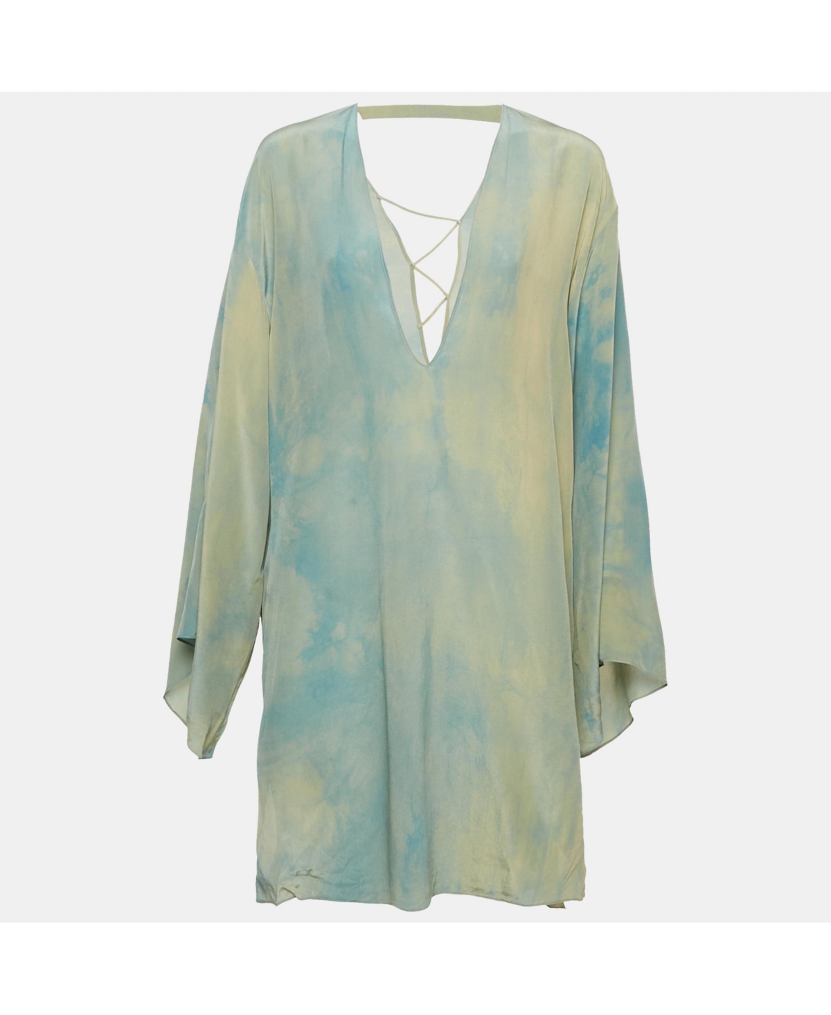 Click here for Pre-Owned Versace Womens Blue Abstract Print Silk... prices