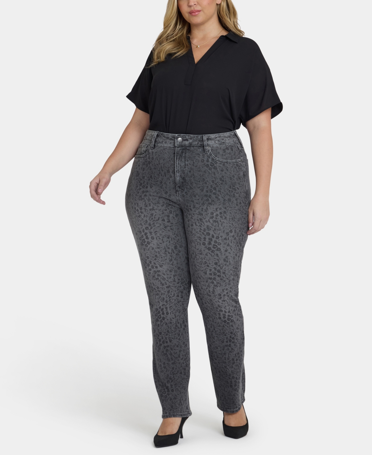 Click here for Nydj Plus Size High Rise Marilyn Straight Jeans -... prices