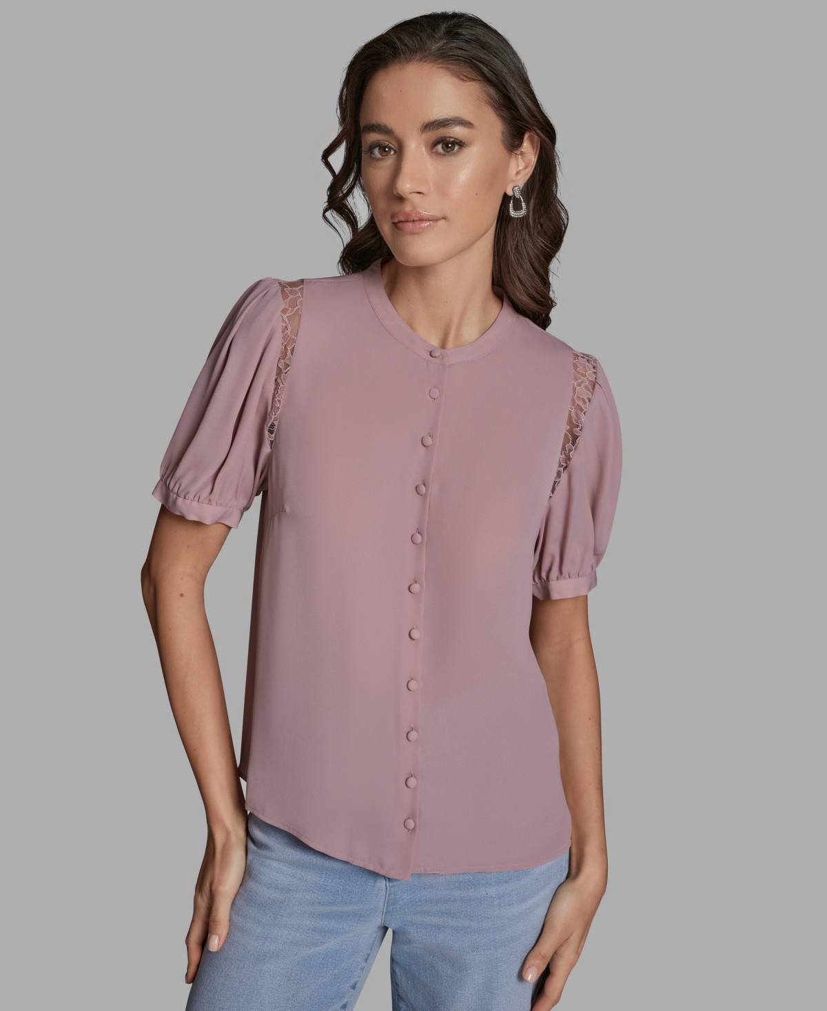 Click here for Bcbg Womens Button Front Top - Soft Dusk prices