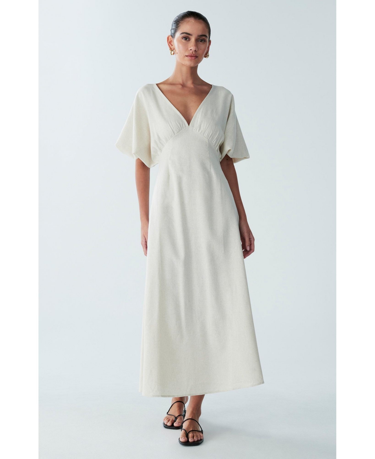 Click here for St Mrlo Womens Palm Midi Dress - Milky White prices
