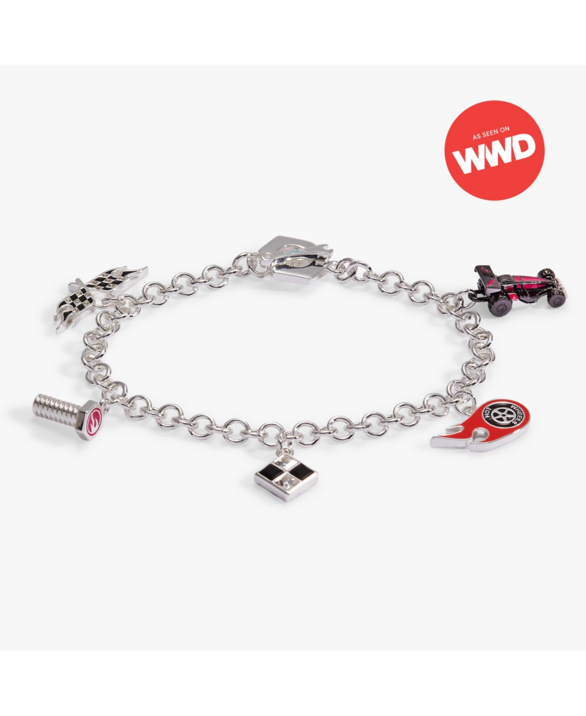 Click here for Hot Wheels Racecar Toggle Charm Bracelet - Silver prices