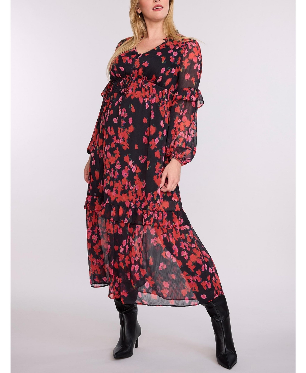 Click here for Motherhood Maternity Maternity V-Neck Long Sleeve... prices