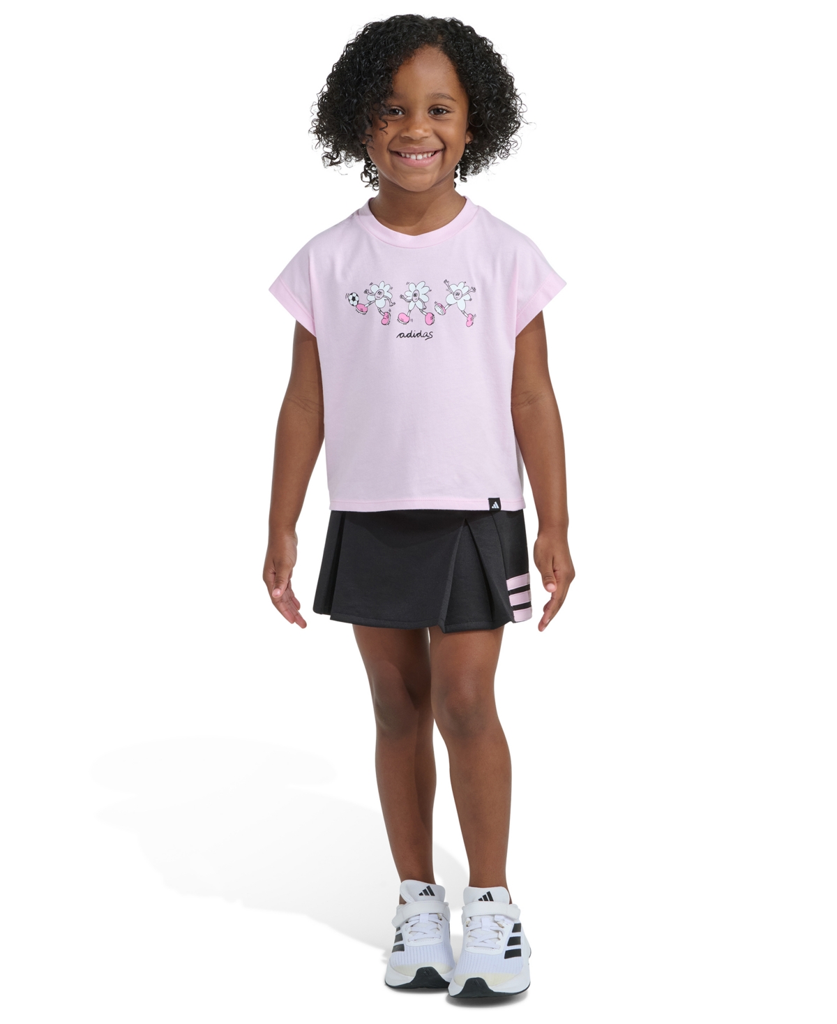 Click here for adidas Girls 2T-6X Crewneck T-Shirt and Pleated Sk... prices