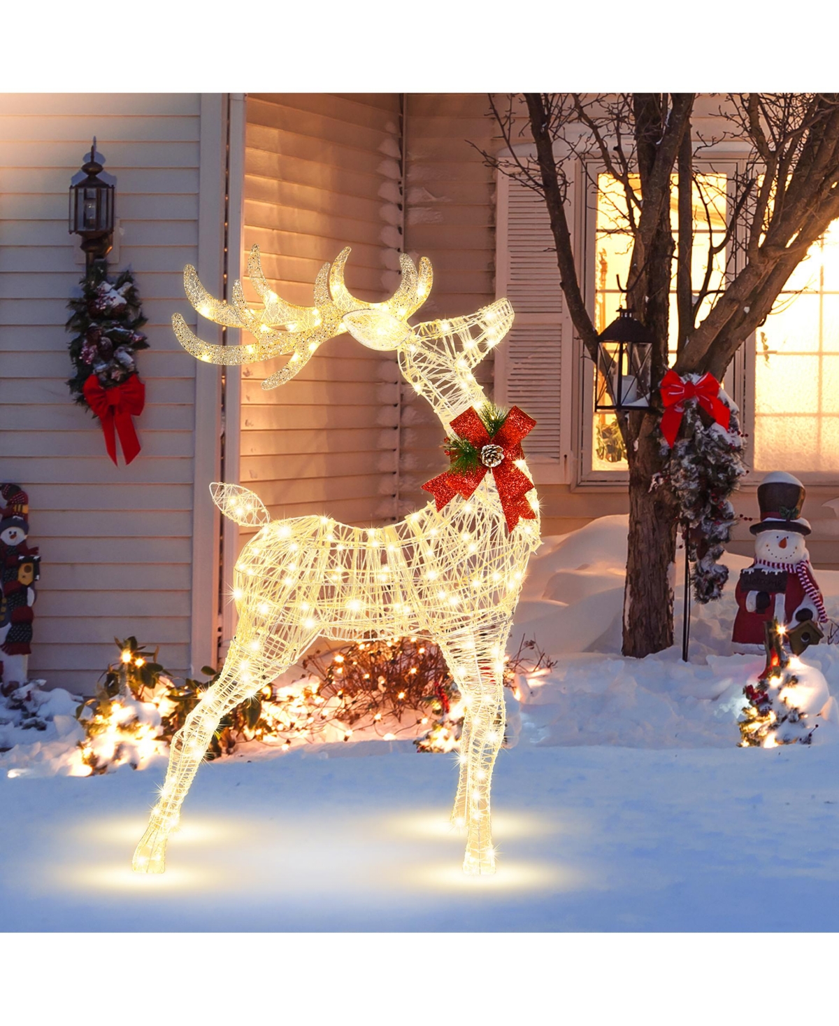 Click here for Costway 4.4FT Lighted Standing Reindeer Christmas... prices