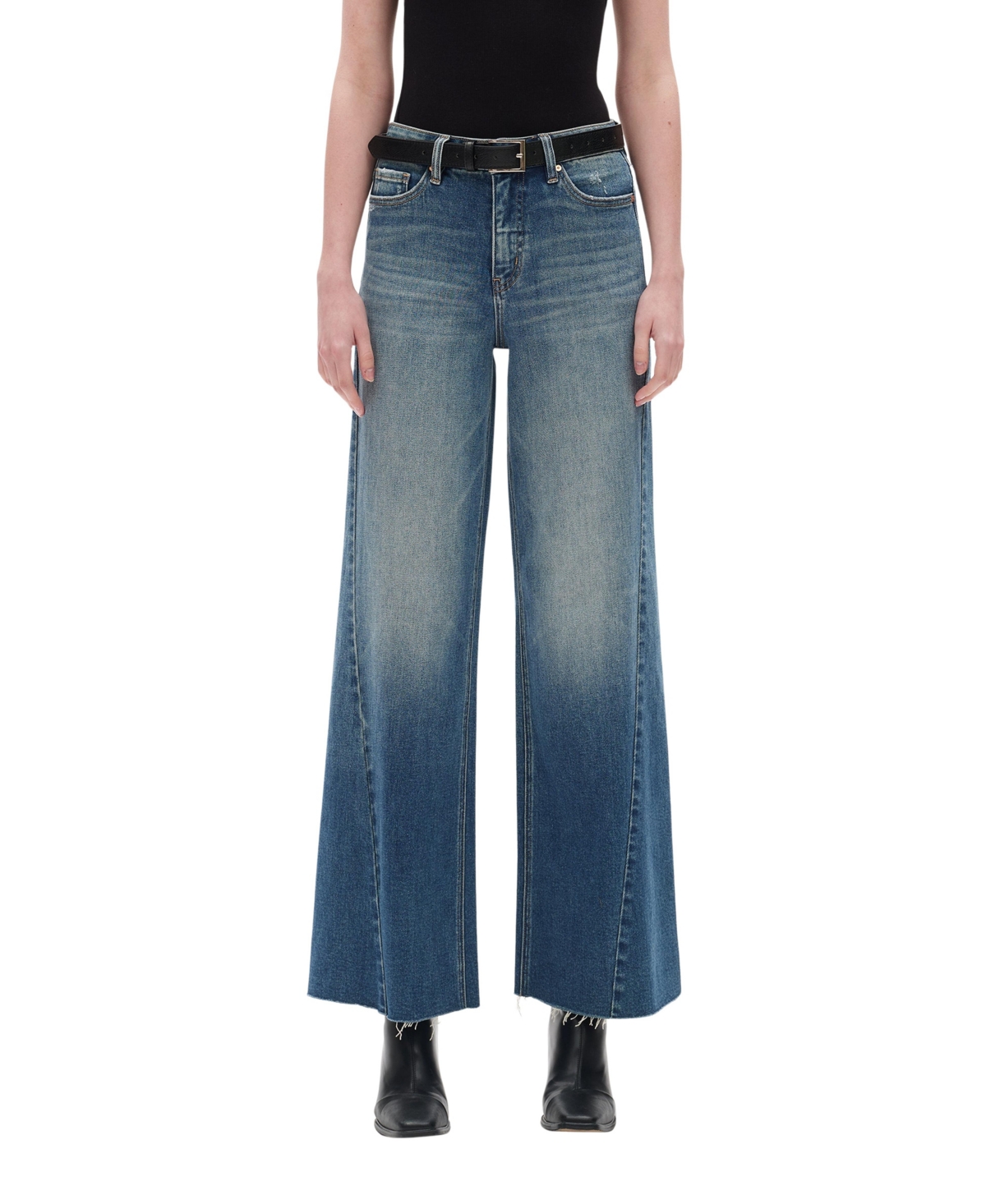 Click here for Bayeas Womens High-Rise Faded Wash Wide-Leg Jeans... prices