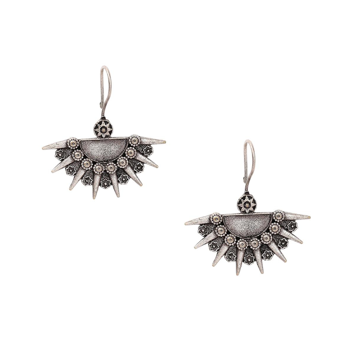 Click here for Sohi Womens Oxidised Drop Earrings - Silver prices