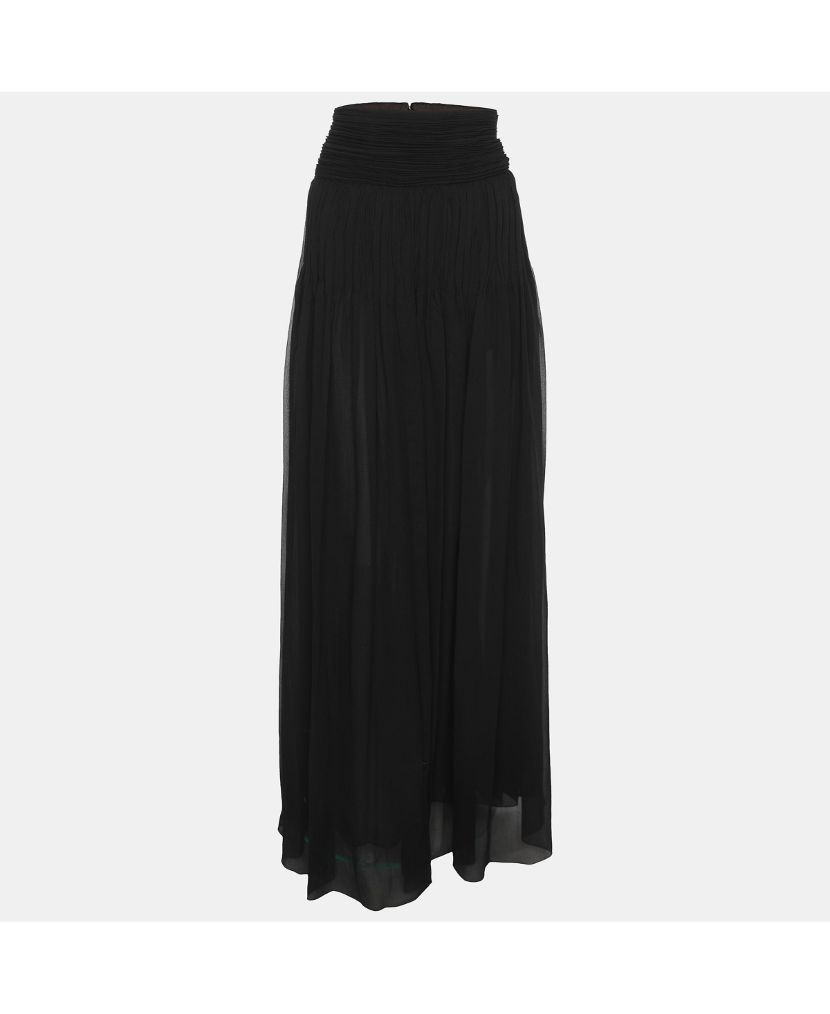 Click here for Pre-Owned Chloe Womens Black Silk Pleated Midi Ski... prices