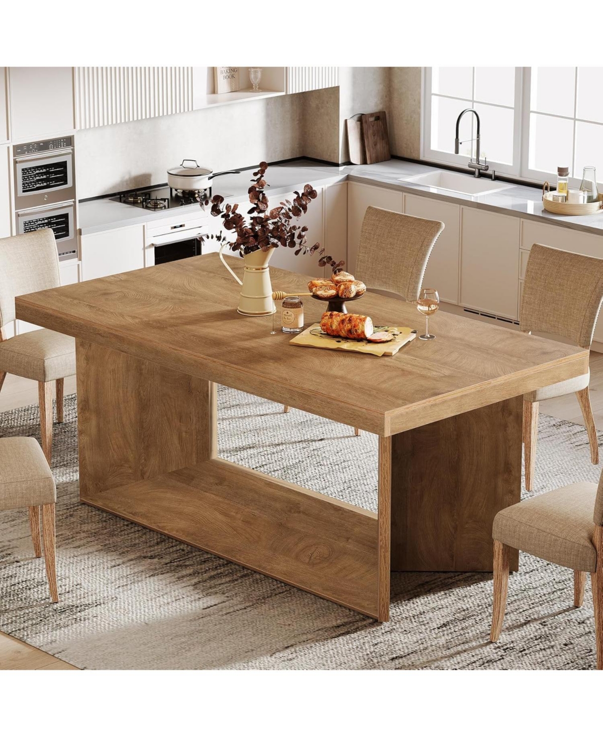 Click here for Tribesigns Dining Table for 4-6  Farmhouse Kitchen... prices