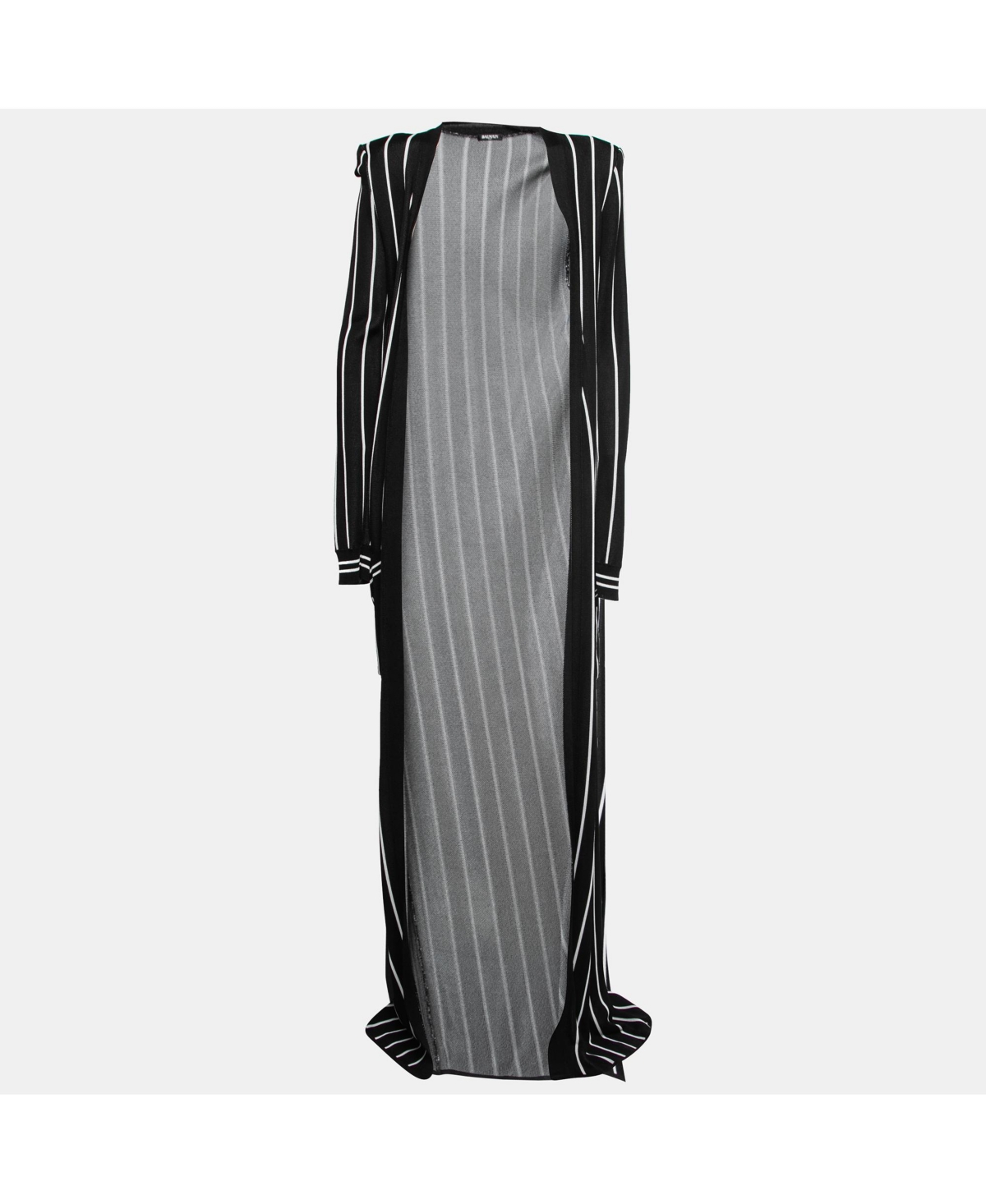 Click here for Pre-Owned Balmain Womens Black Striped Knit Long O... prices