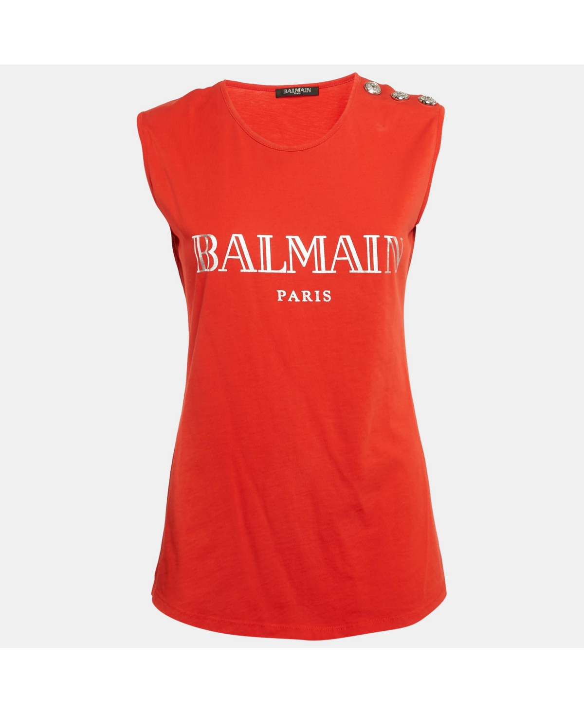 Click here for Pre-Owned Balmain Womens Orange Logo Print Jersey... prices