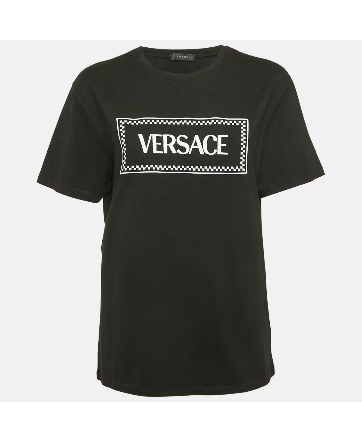 Click here for Pre-Owned Versace Womens Logo Embroidery Cotton Cr... prices