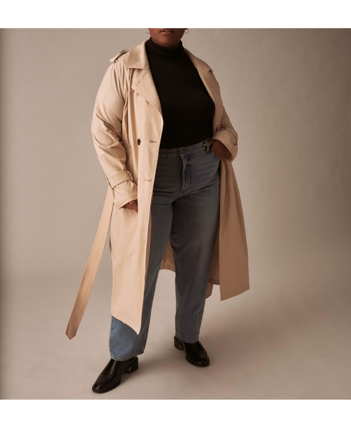 Click here for Universal Standard Plus Size Park Soft Trench - Bi... prices