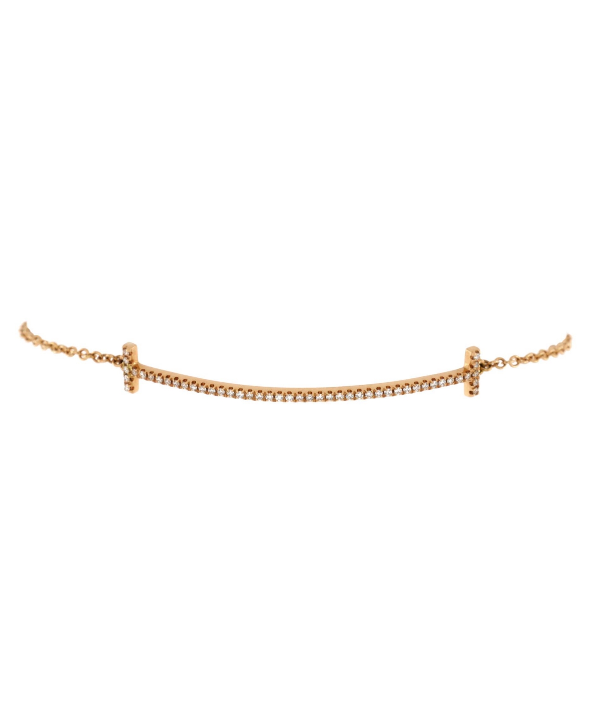 Click here for Pre-Owned Tiffany & Co T Smile Chain Bracelet - 18... prices