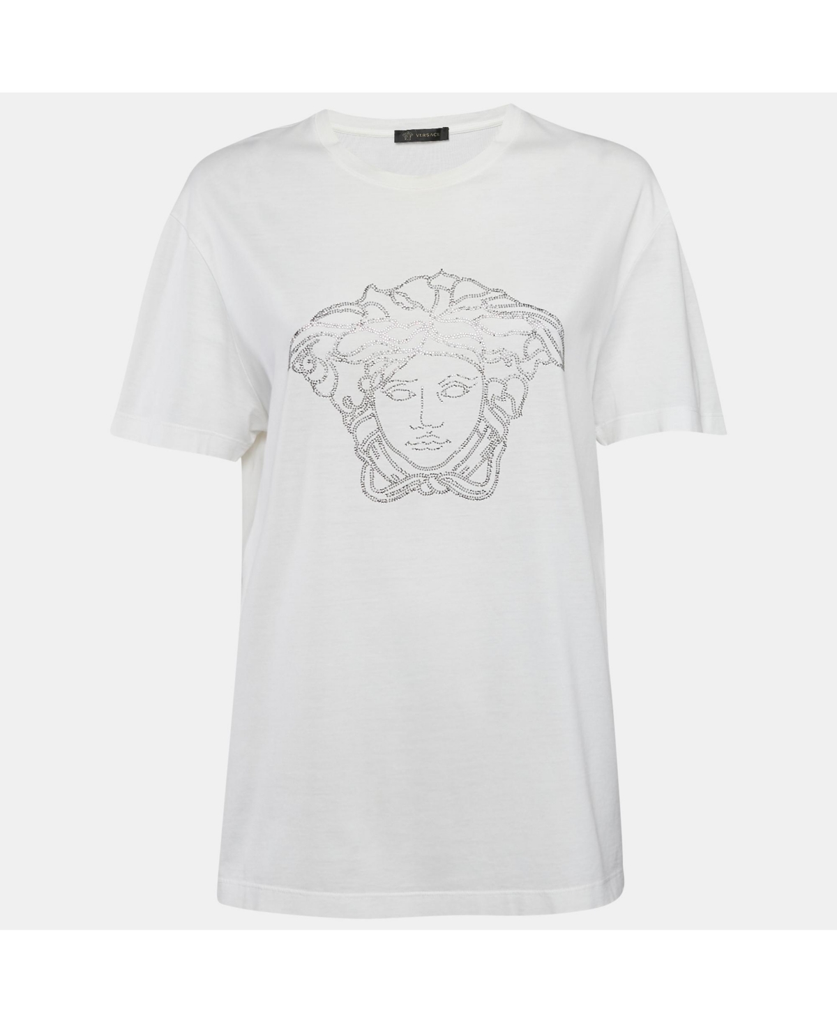 Click here for Pre-Owned Versace Mens Whte Medusa Embellished Jer... prices