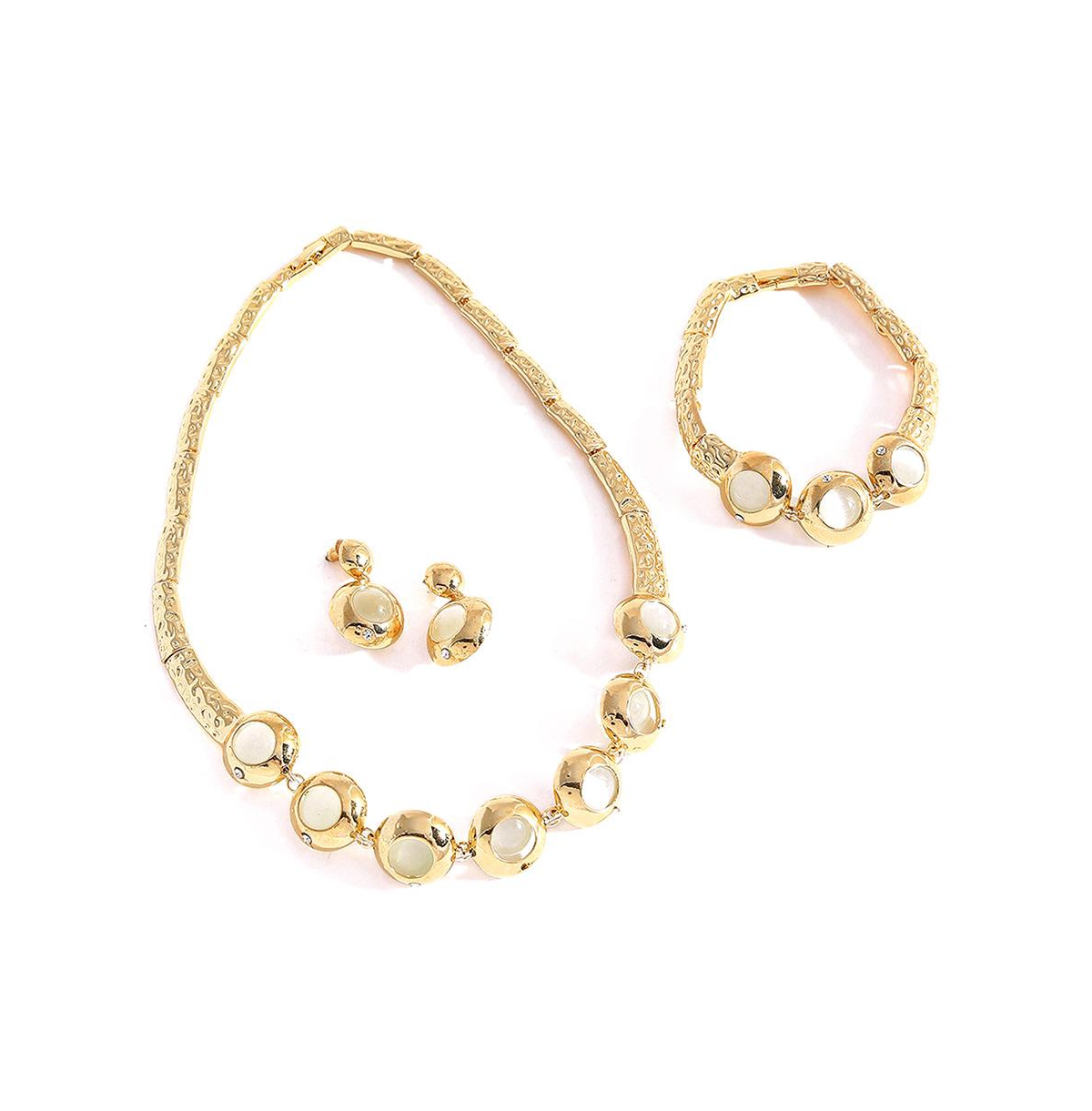 Click here for Sohi Womens Metallic Circular Necklace  Earrings A... prices