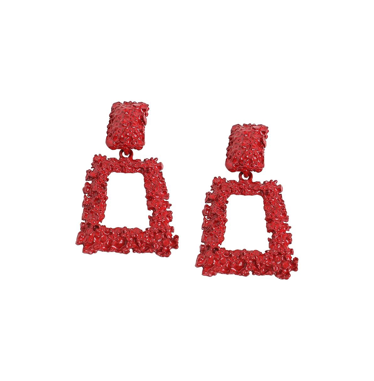 Click here for Sohi Womens Corroded Drop Earrings - Red prices