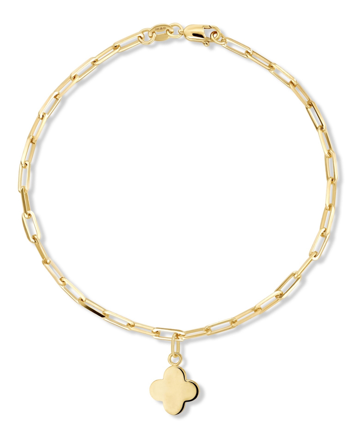 Click here for Devata Clover Charm with Paperclip Chain Bracelet... prices