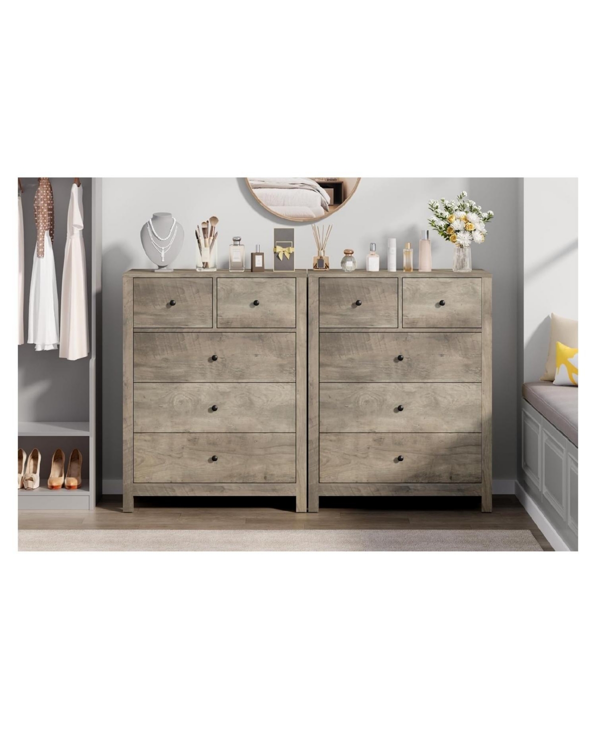 Click here for Gaomon 5 Drawer Dresser for Bedroom  Modern Tall D... prices