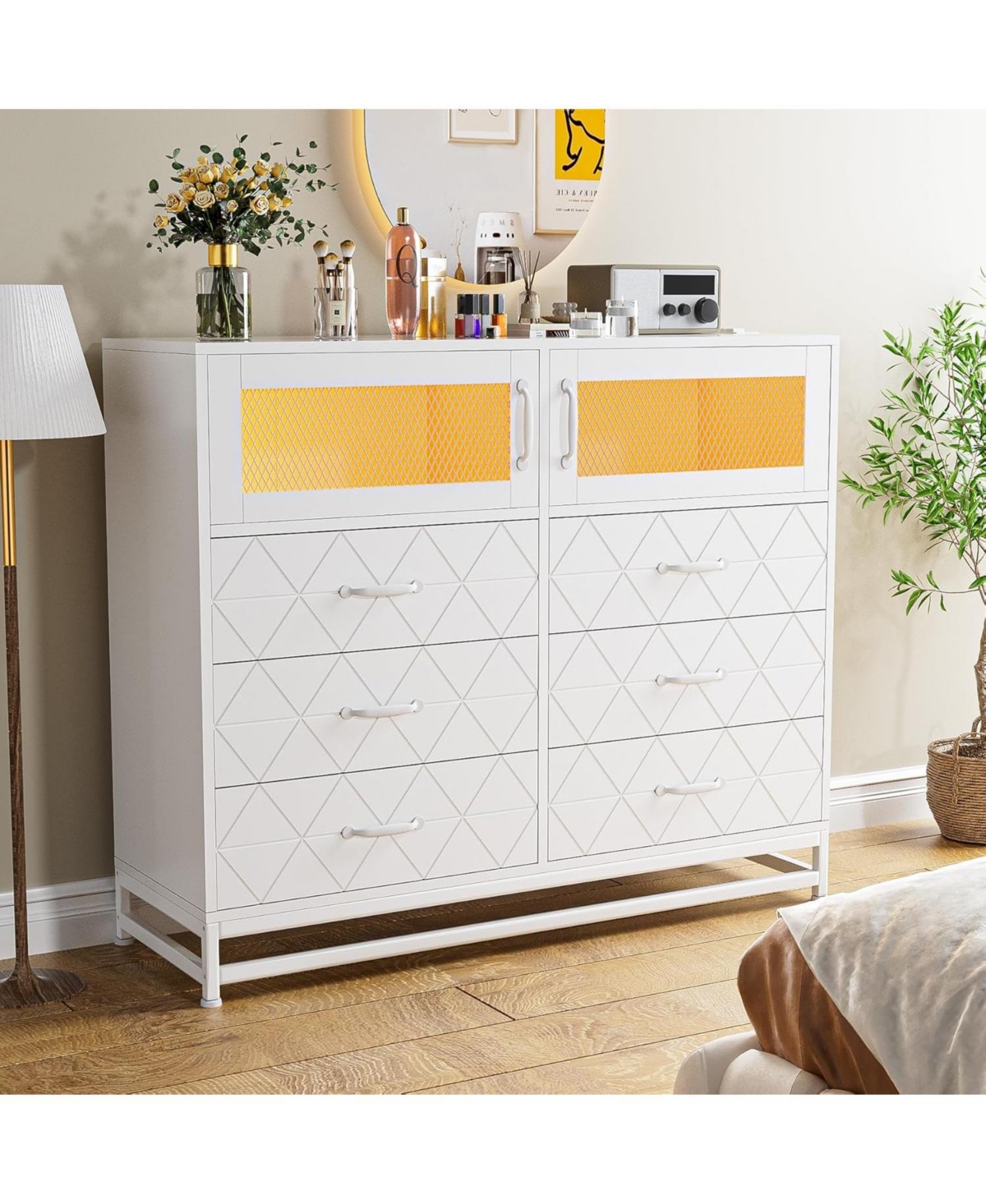 Click here for Gaomon 6-Drawer Wood Bedroom Dresser with Led Ligh... prices