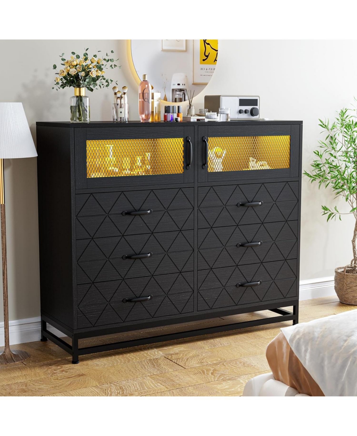 Click here for Gaomon 6-Drawer Wood Bedroom Dresser with Led Ligh... prices