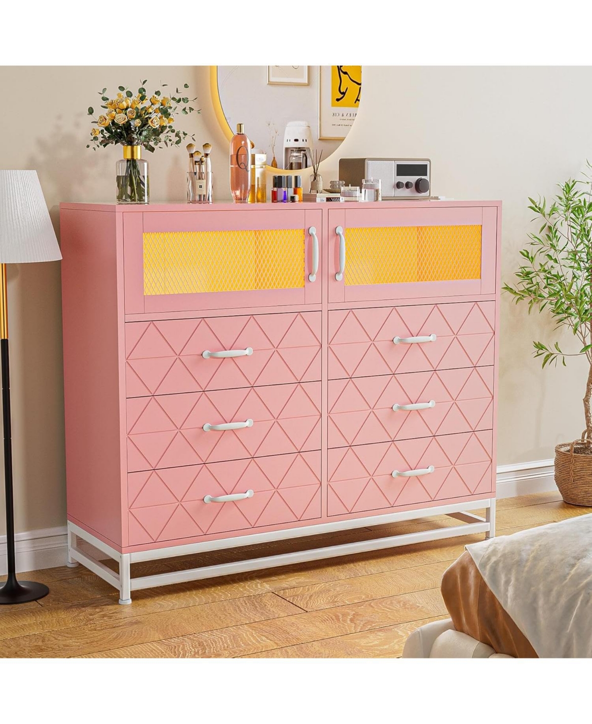 Click here for Gaomon 6-Drawer Wood Bedroom Dresser with Led Ligh... prices