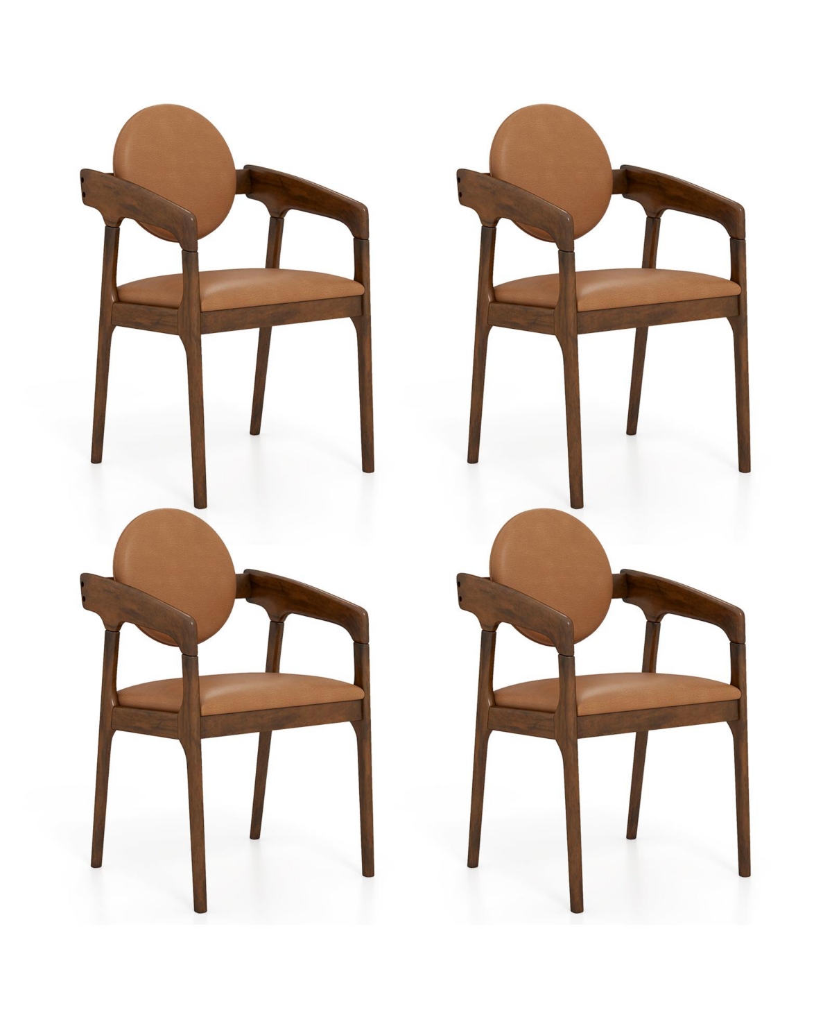 Click here for Gymax Wooden Dining Chair Set of 4 w/Rubber Wood F... prices
