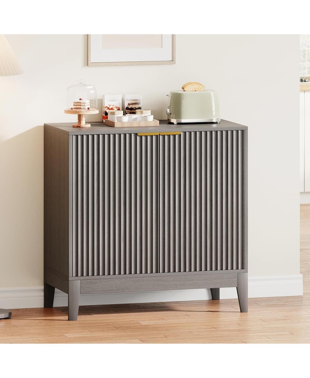 Click here for gaomon 31.5" Fluted Storage Cabinet with Gold... prices