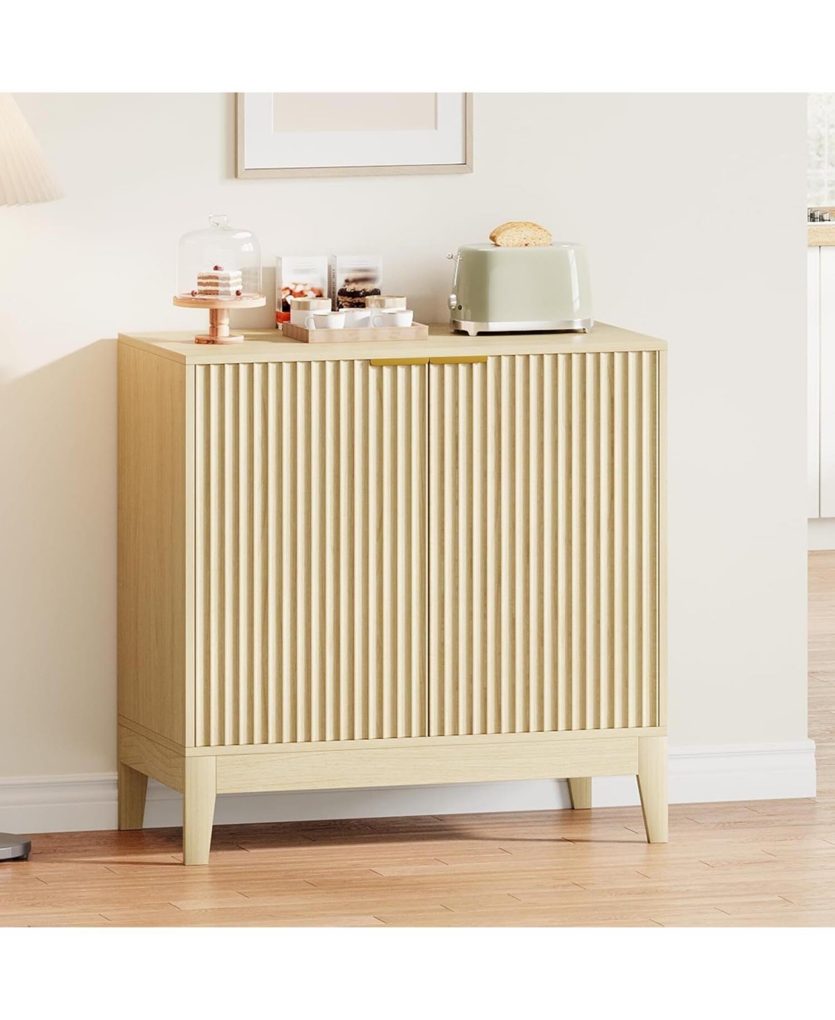 Click here for gaomon 31.5" Fluted Storage Cabinet with Gold... prices