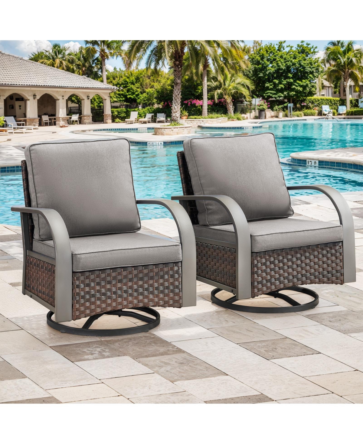 Click here for Gymojoy SteelCurve 2-Person Pe Wicker Patio Swivel... prices