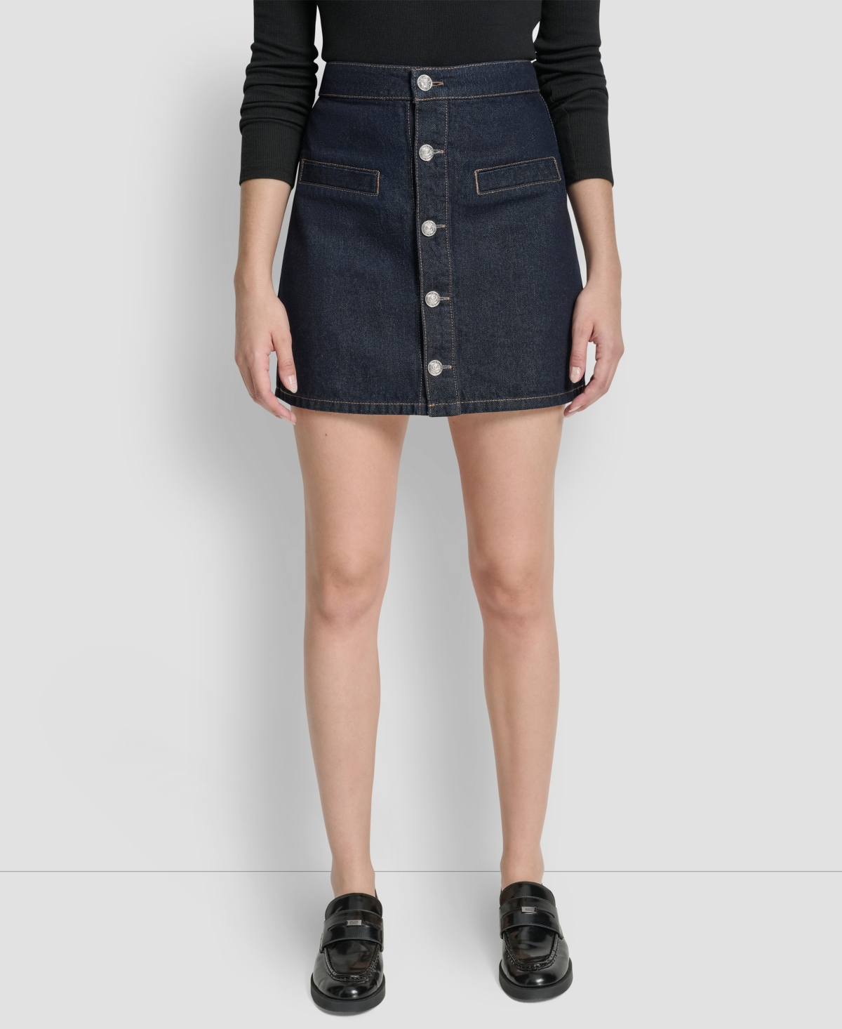 Click here for Dkny Jeans Womens High-Rise Button-Front Mini Skir... prices