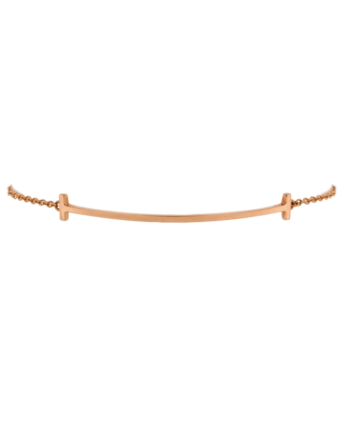 Click here for Pre-Owned Tiffany & Co T Smile Chain Bracelet - 18... prices