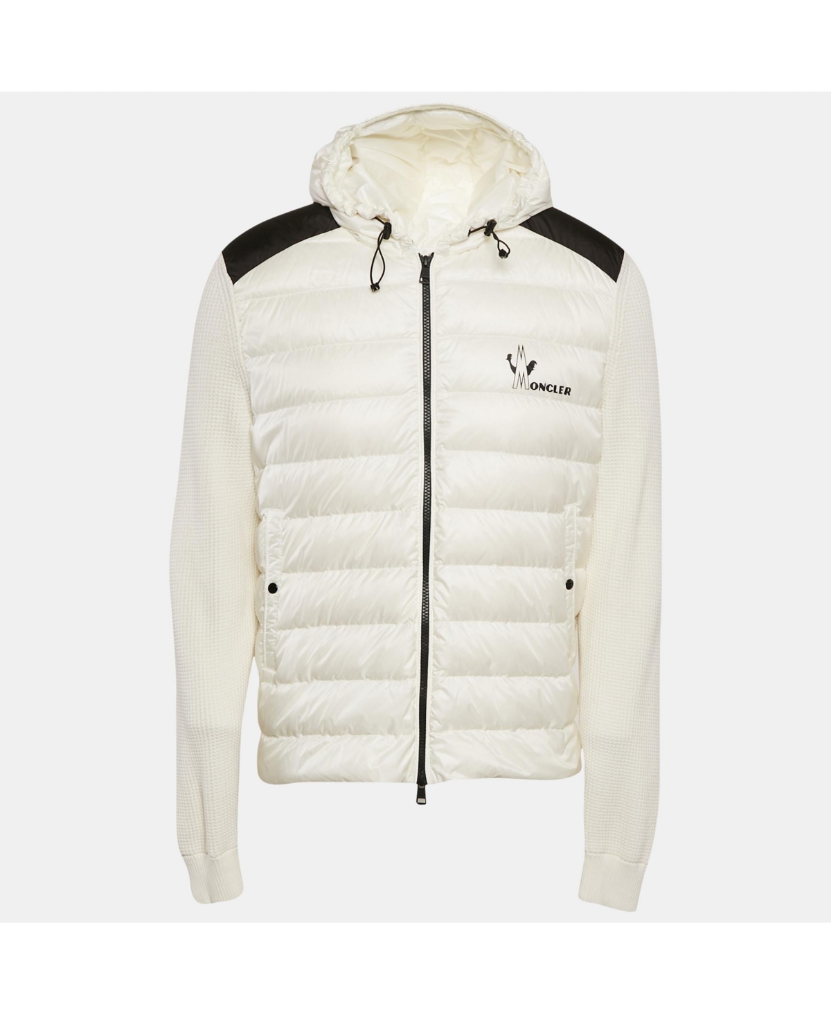 Click here for Pre-Owned Moncler Mens White Logo Print Cotton Kni... prices