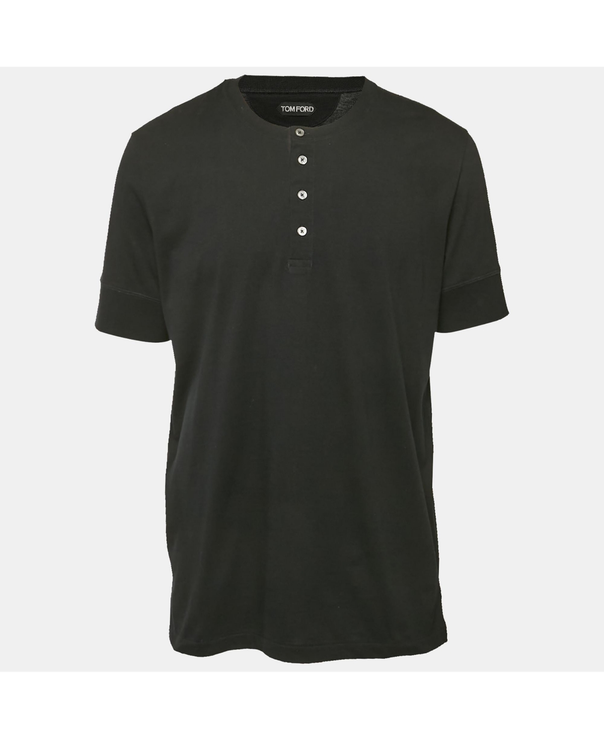 Click here for Pre-Owned Tom Ford Mens Black Cotton Knit Henley N... prices