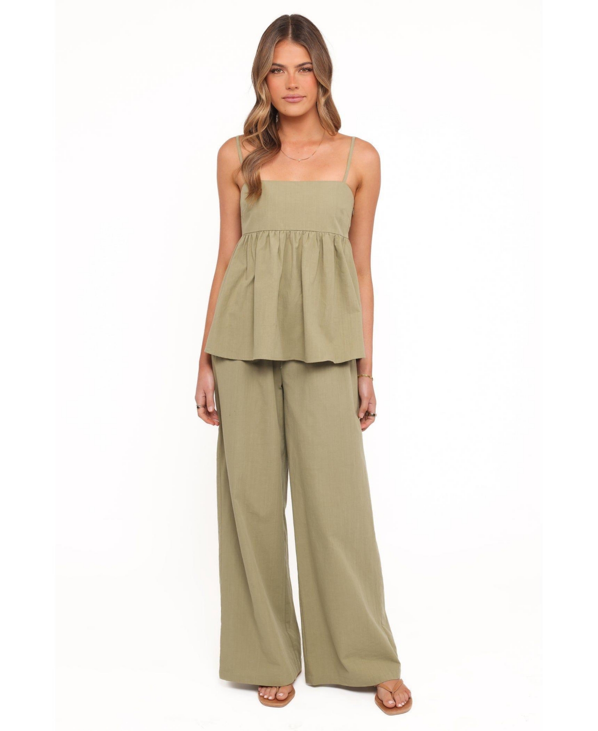 Click here for Petal and Pup Womens Jessica Pant Set - Olive prices