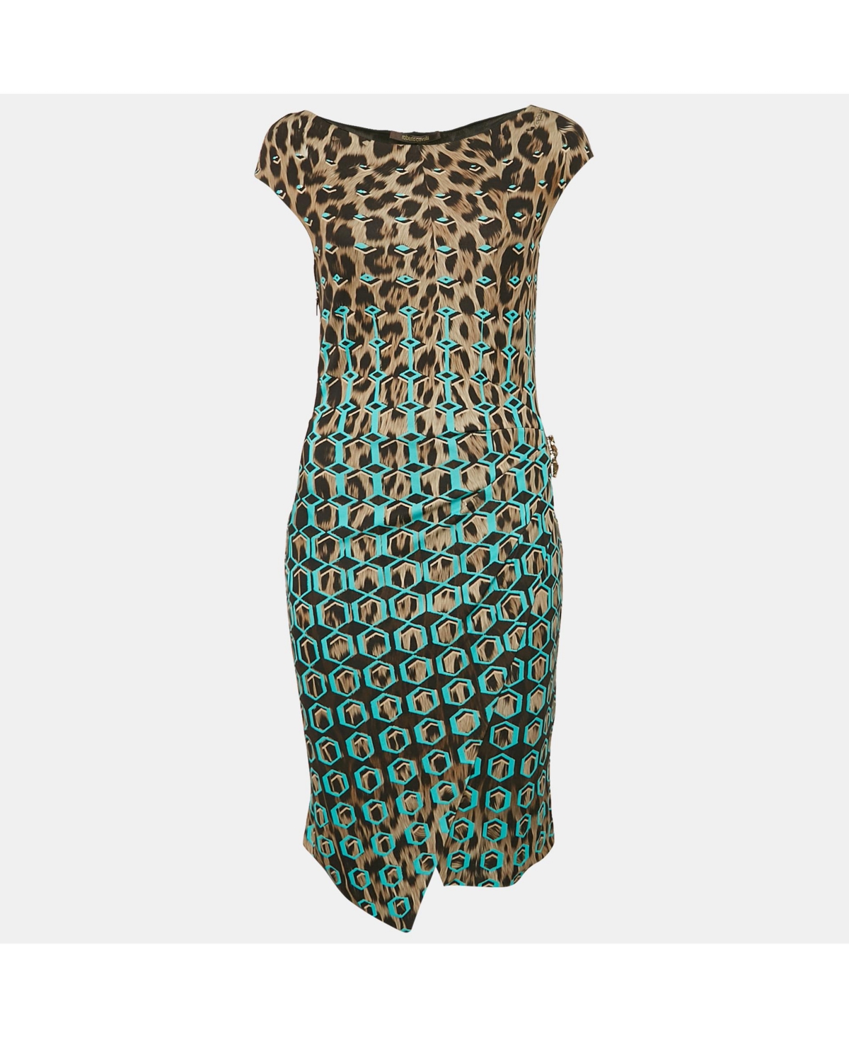 Click here for Pre-Owned Roberto Cavalli Womens Brown Printed Jer... prices