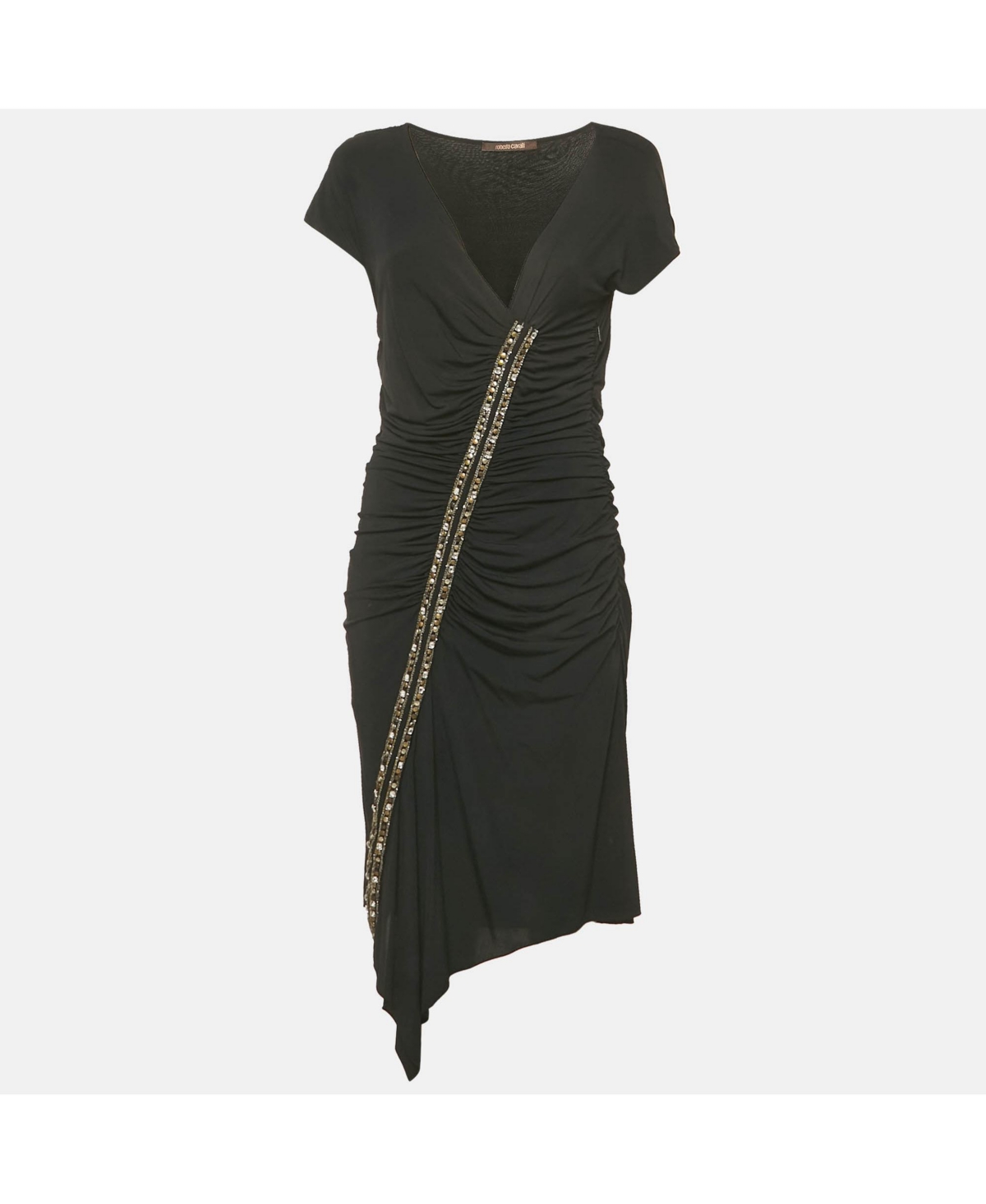 Click here for Pre-Owned Roberto Cavalli Womens Black Jersey Embe... prices