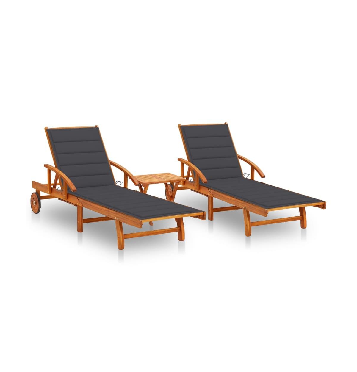 Click here for vidaXL Sun Lounger Acacia wood  Anthracite prices